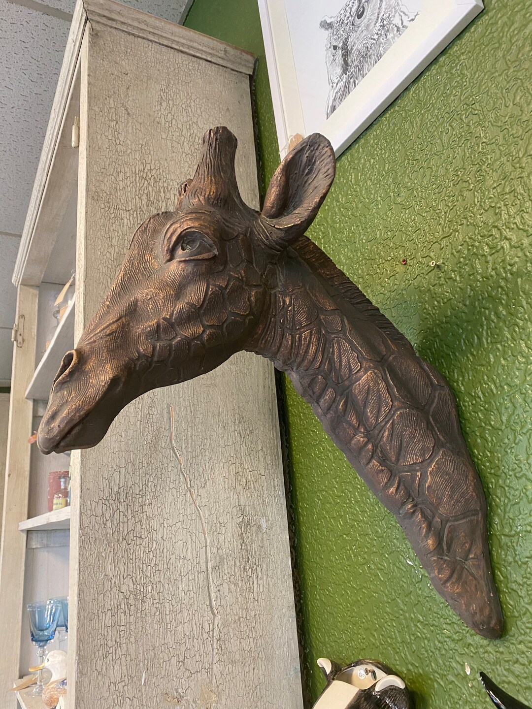 Giraffe Bust Head Wall Art Giraffe Resin Bronze Effect Wall Bust ...