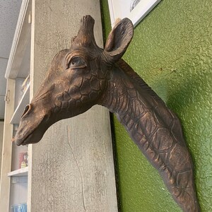 Giraffe Bust Head Wall Art Giraffe Resin Bronze Effect Wall Bust ...