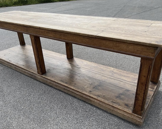 Huge Antique English Oak Library Table 10ft Desk Movie Prop Work ...