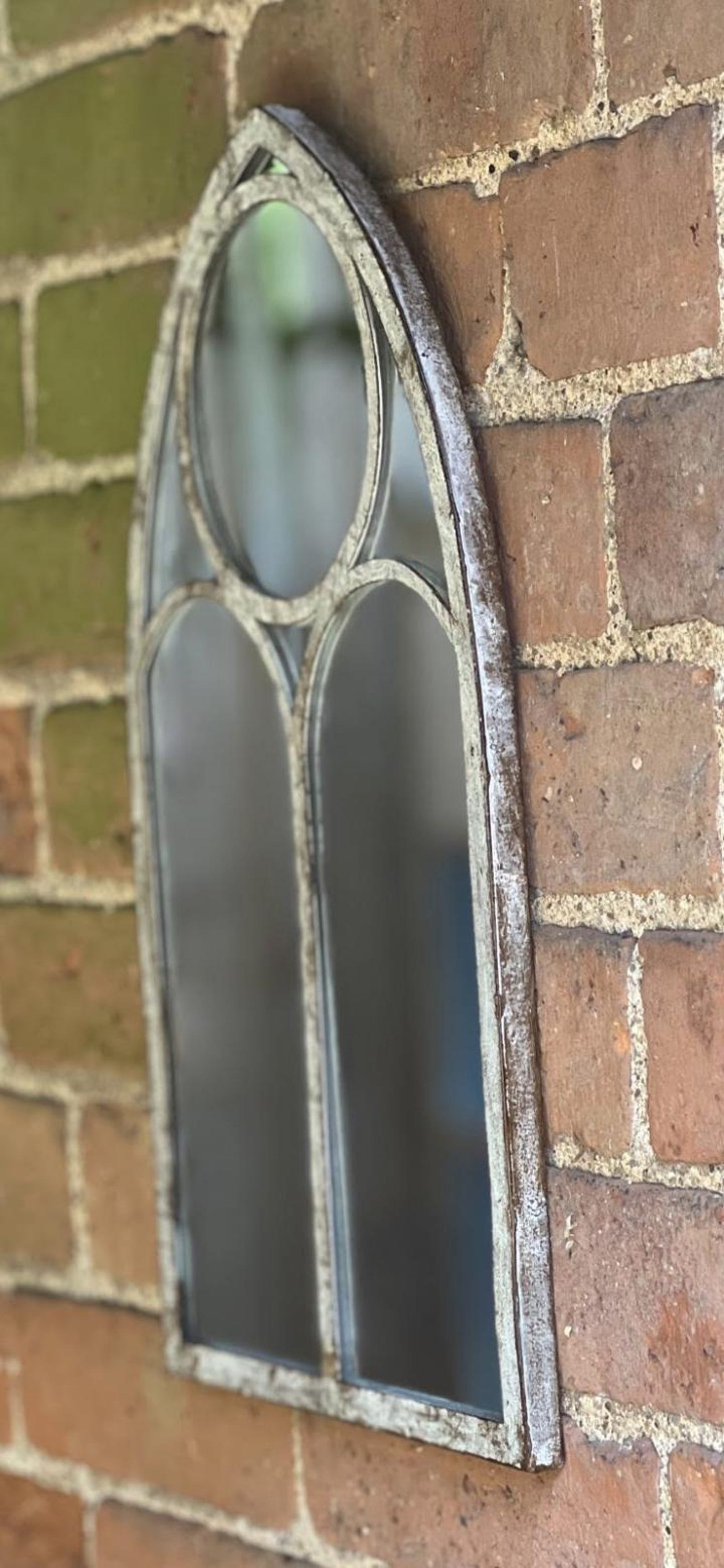 Arched Garden Mirror, Grey Frame, Small Wall Decor (42x25cm) - Etsy