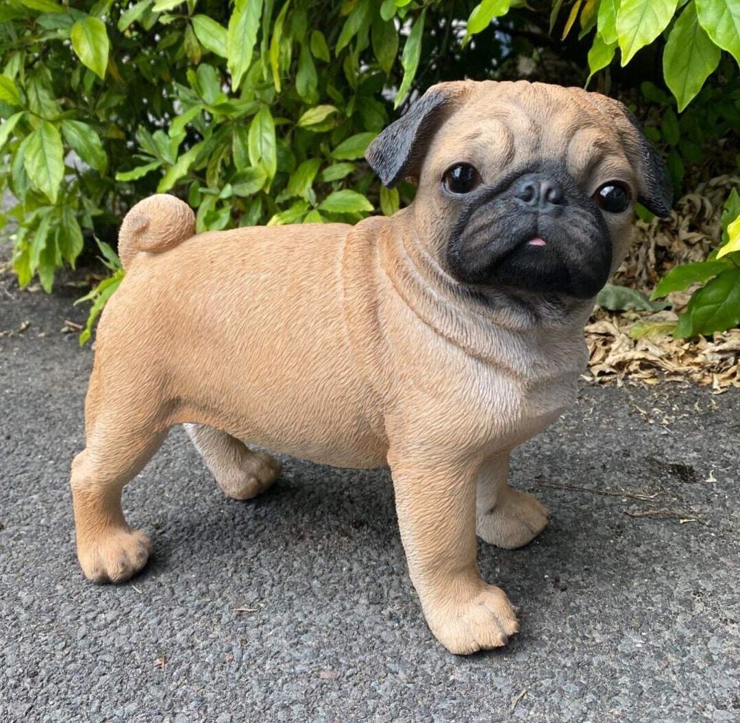 Pug Dog Resin Figure Realistic Sculpture Dog Lover Garden Pug Lover Pug ...