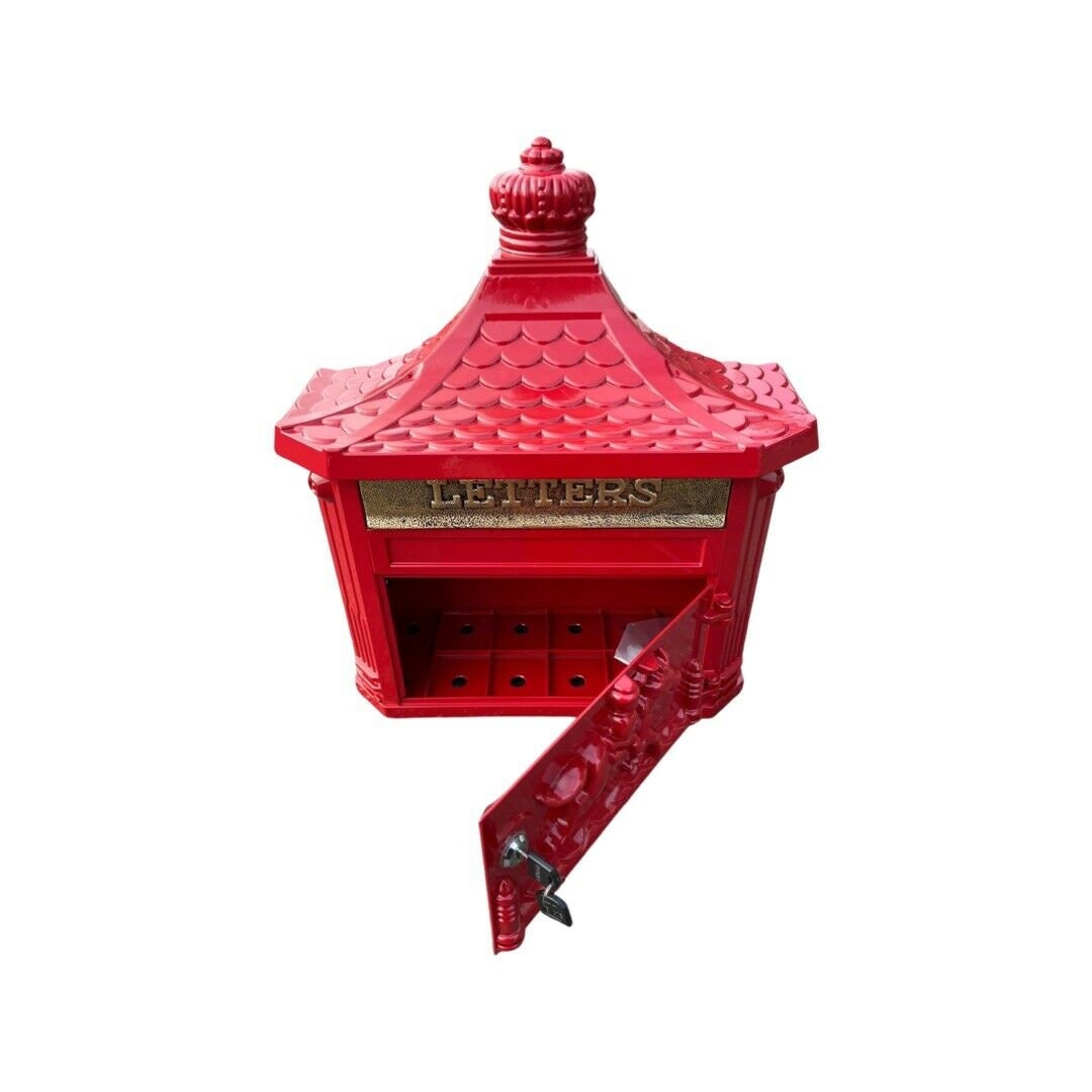 Red Wall Post Box Wall Mounted Aluminium Red Wall Mail Box - Etsy