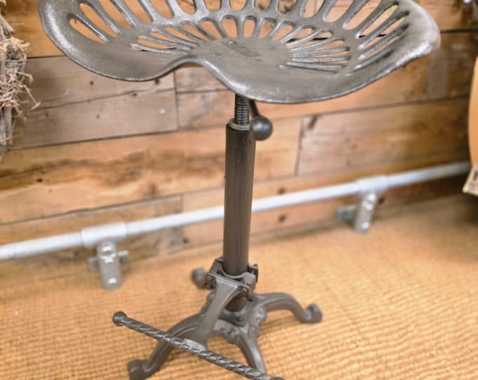 Cast Iron Tractor Stool Seat Vintage Style Seat Bar Rustic Industrial ...