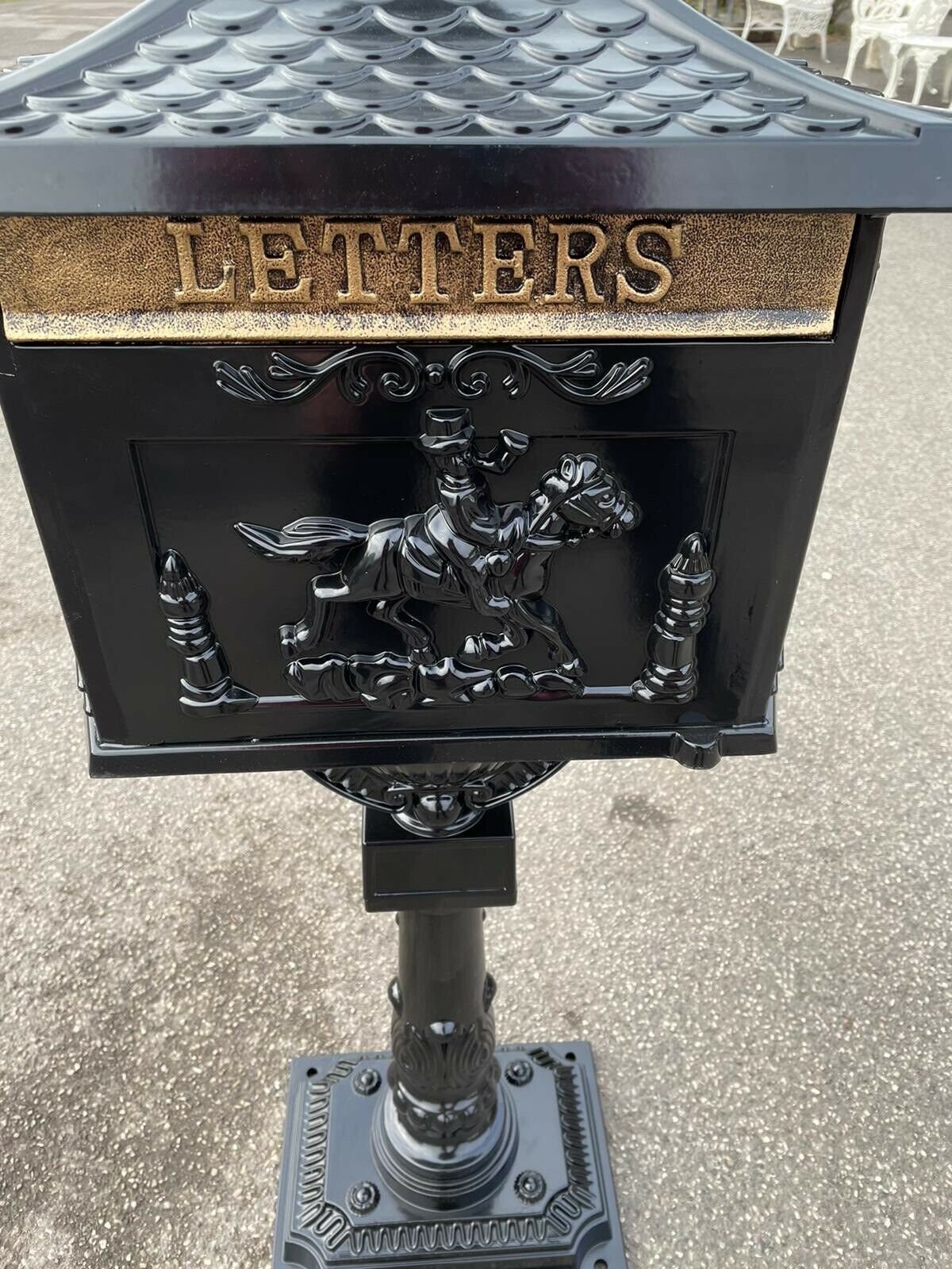 Black Post Box Post Mounted Aluminium Black Wall Mail Box - Etsy