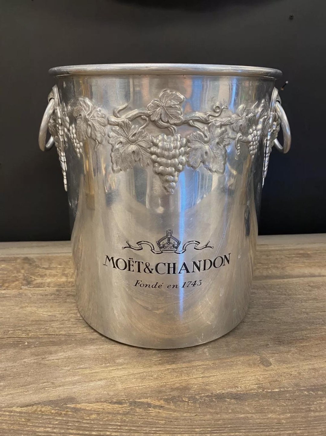 Moet Chandon Champagne Bucket Original Ice Cooler Grape Vine Detail ...
