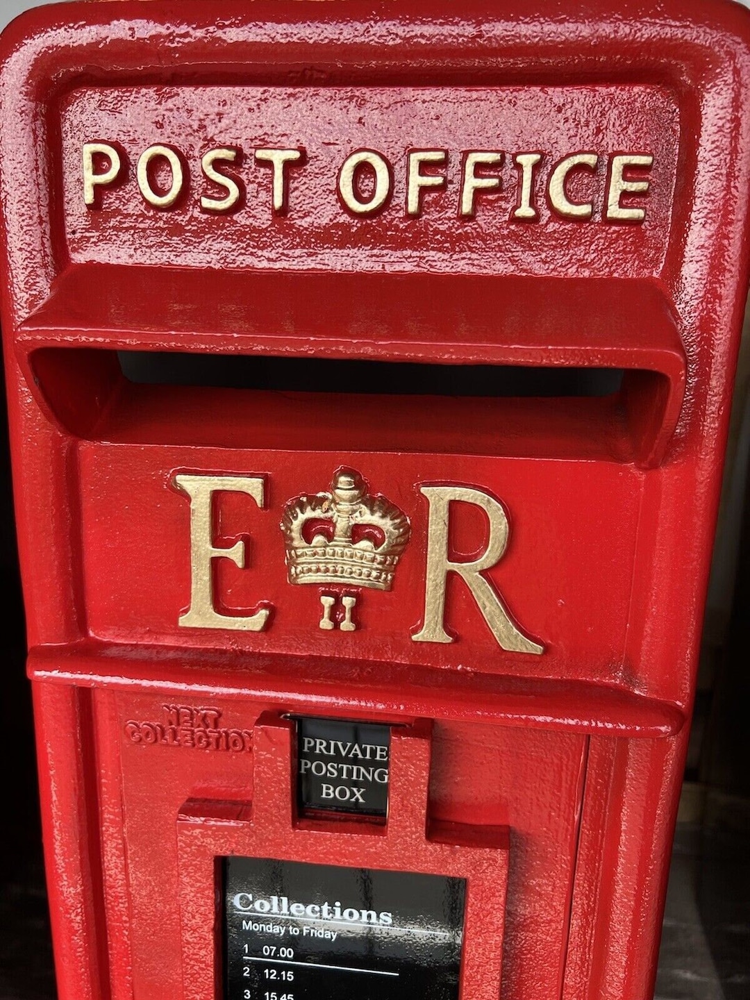 ER Cast Iron Mail Post Office - Red Post Box Letter Box Abbott ...
