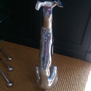 Aluminium Whippet Sitting Greyhound Whippet Silver Finish Ornament ...