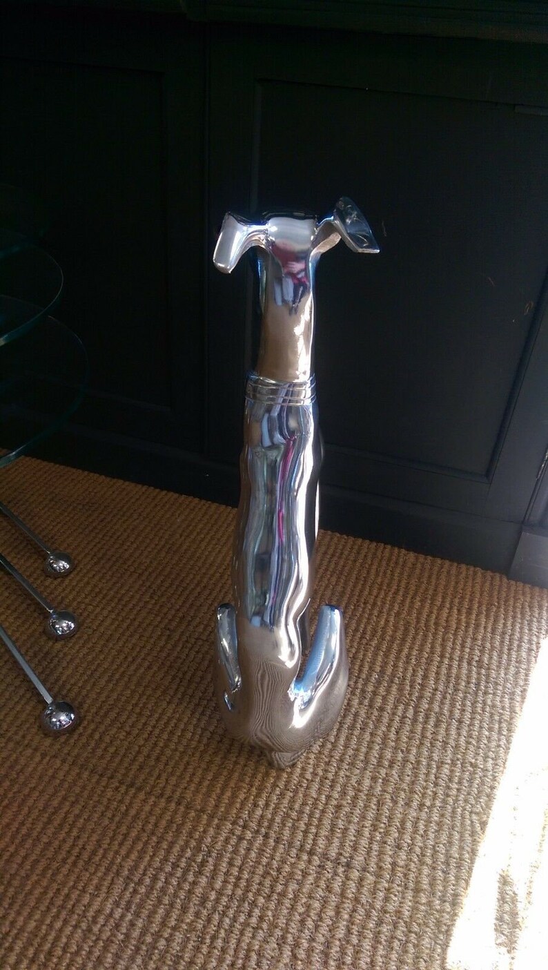 Aluminium Whippet Sitting Greyhound Whippet Silver Finish | Etsy