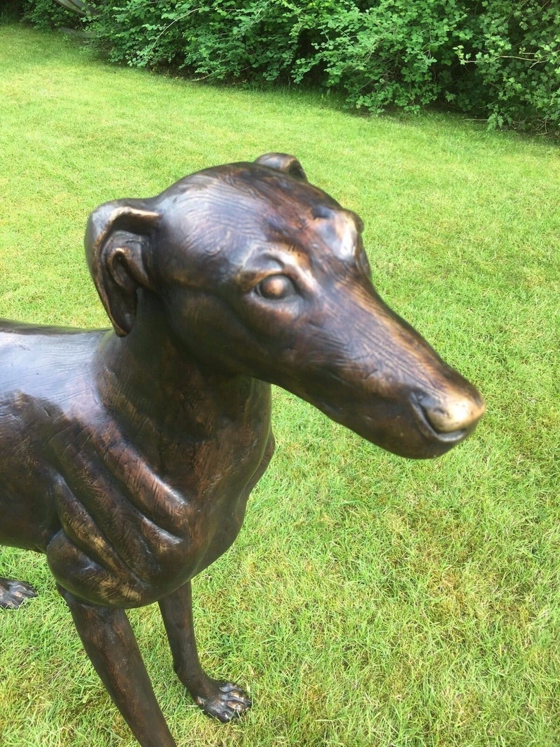 Bronze Greyhound Pair Life Size Bronze Grey Hounds Bronze Dogs Large ...