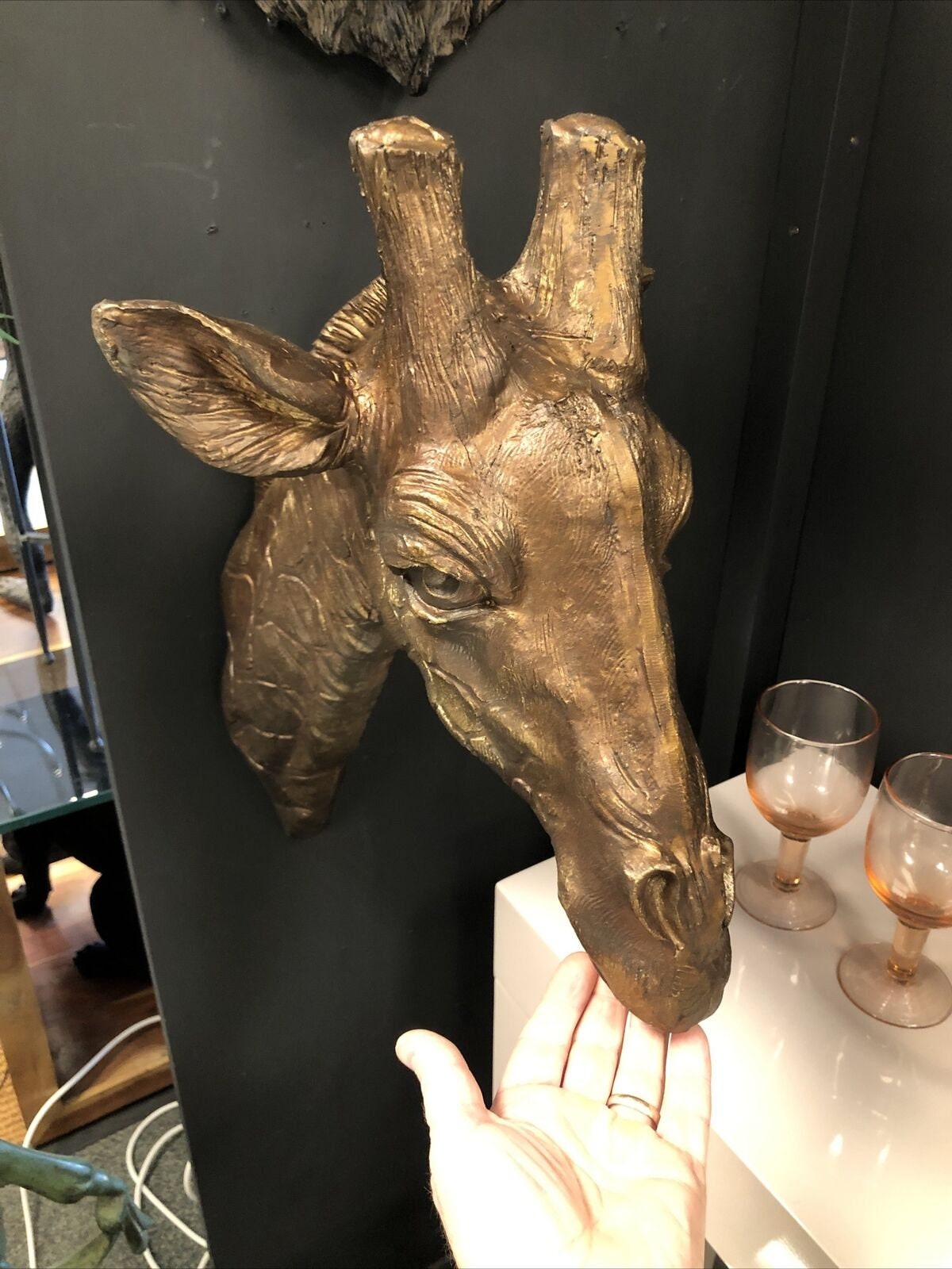 Giraffe Bust Head Wall Art Giraffe Resin Bronze Effect Wall | Etsy