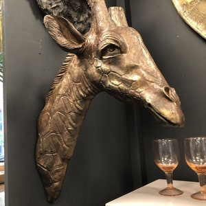 Giraffe Bust Head Wall Art Giraffe Resin Bronze Effect Wall Bust ...