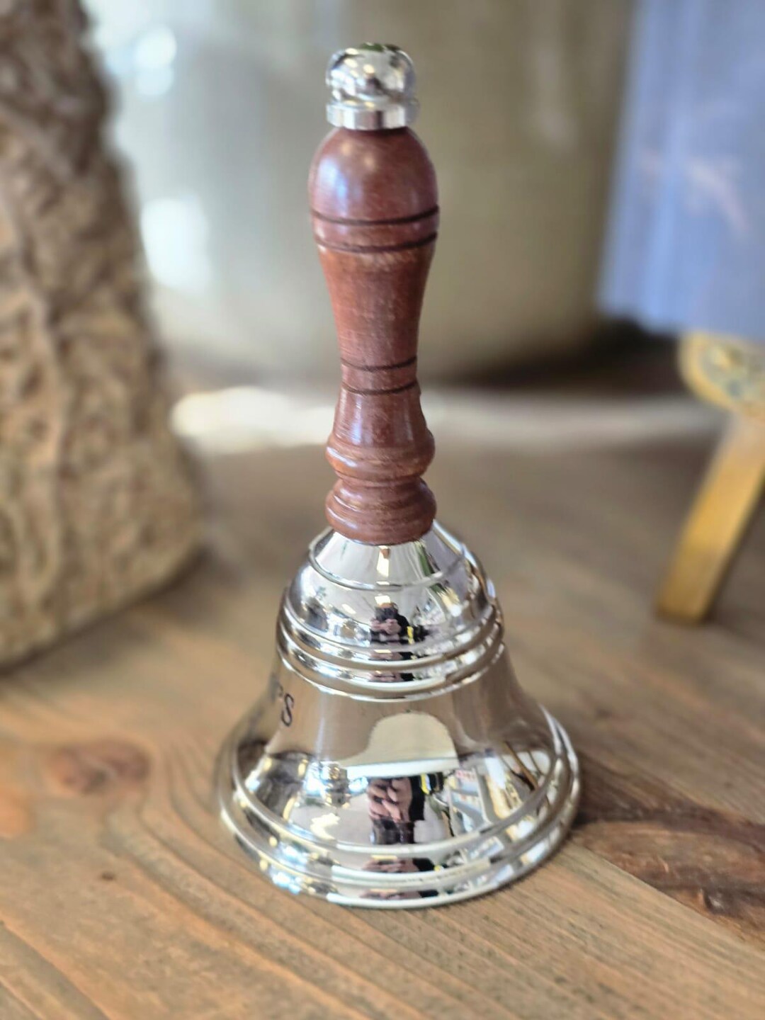 Silver Bell "capatin's Bell" Handheld Ringing Bell Nickel Plated ...