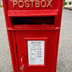 Cast Iron Letter Box Royal Mail Post Office Wall Box Vintage Style RED ...