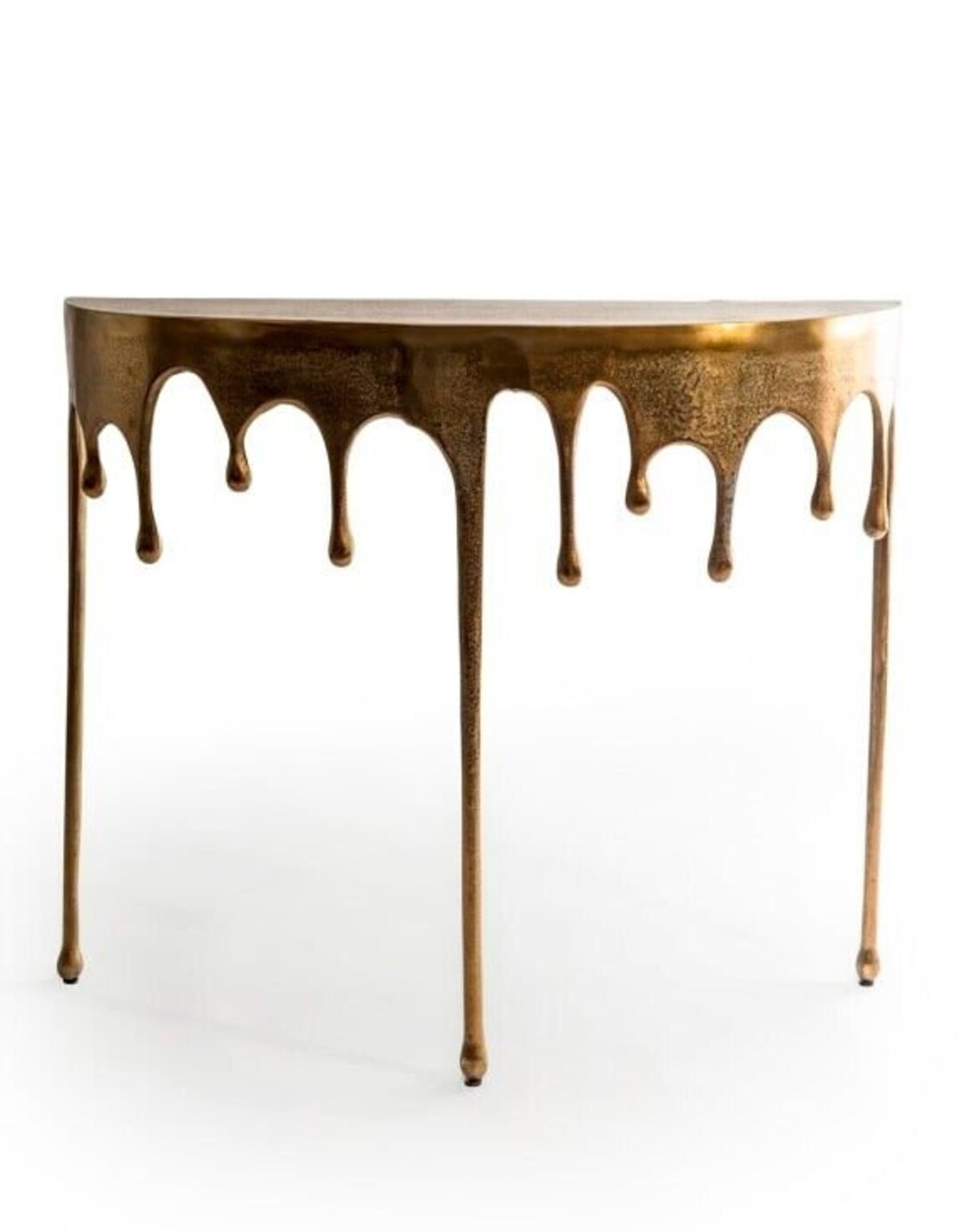 Gold Modern Console Semi Circle Table Three Leg Table Drip Salvador ...