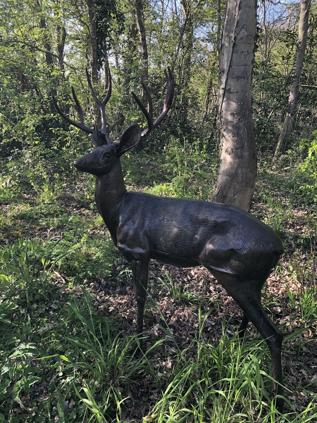 Bronze Stag in Cast Aluminium Life Size Bronze Finish Deer Buck Stag ...