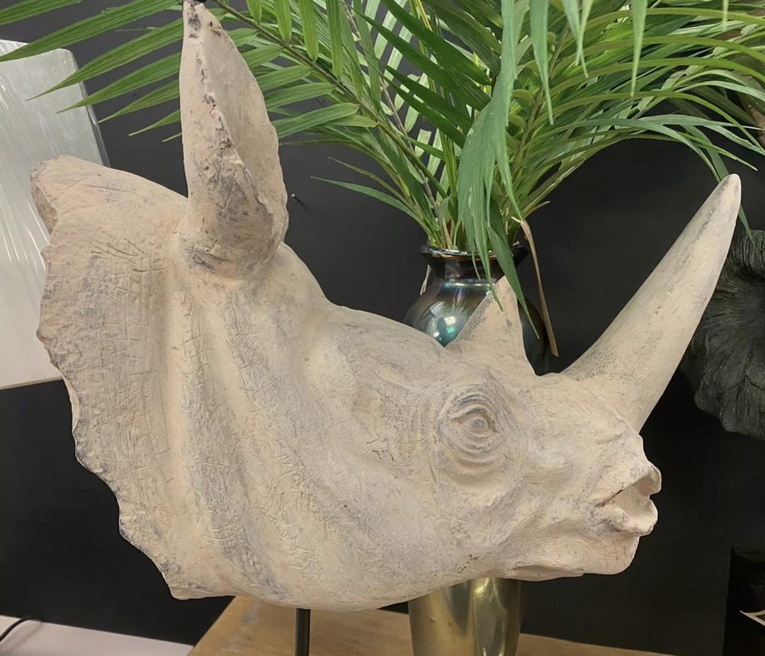 Rhino Head Bust on Mount Rhinoceros Resin Rhino Head on Metal Mount - Etsy