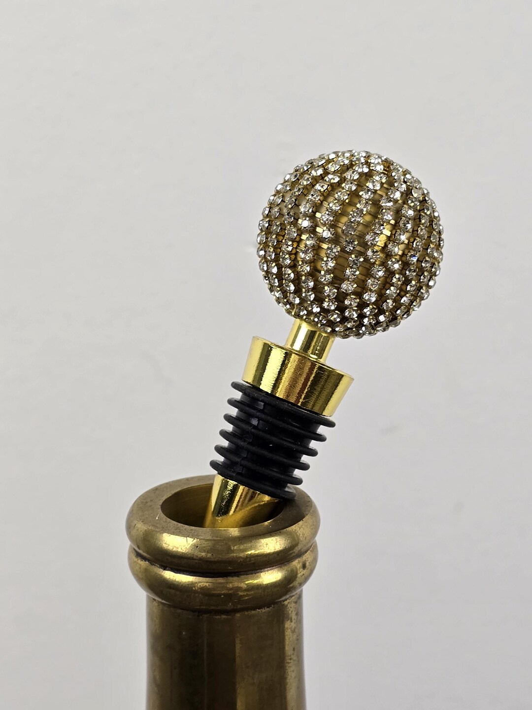 Gold Diamonte Bottle Topper Glamour Wine Stopper Diamond Decor Kitchen ...