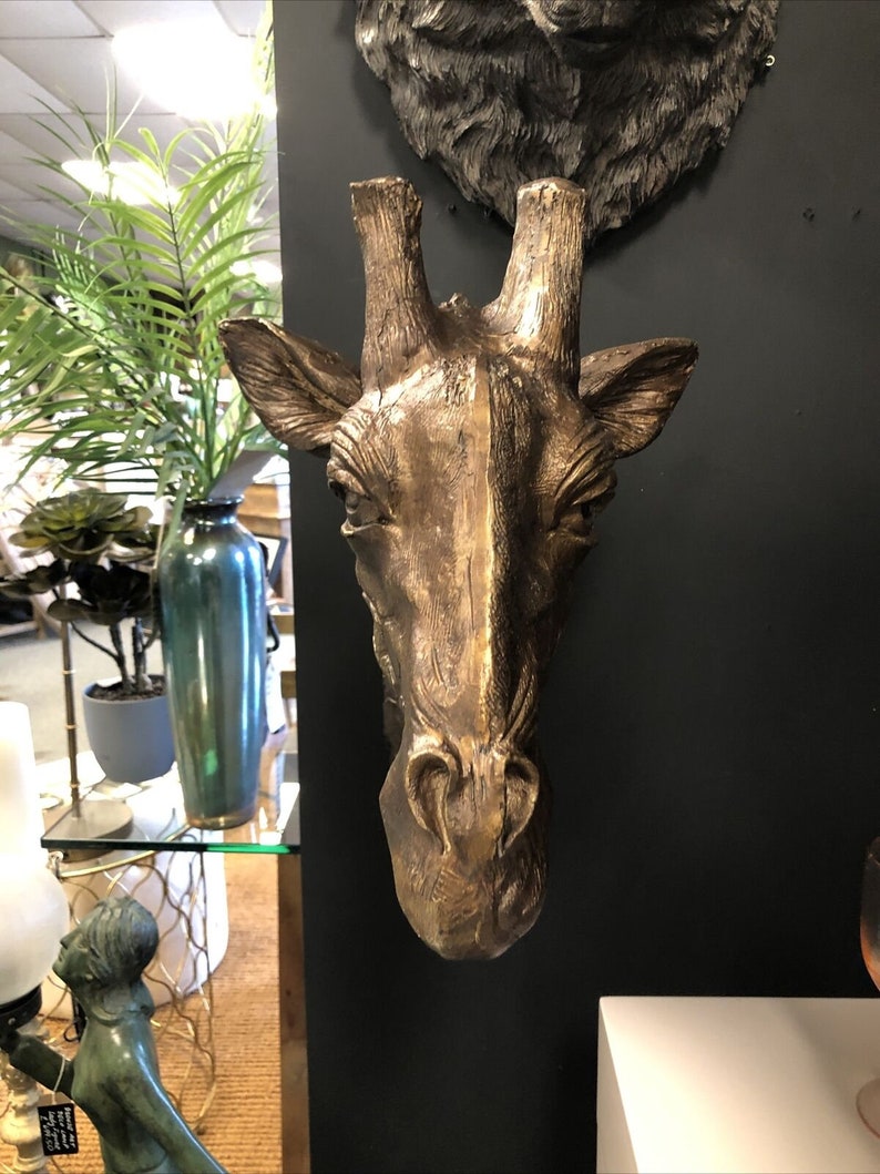 Giraffe Bust Head Wall Art Giraffe Resin Bronze Effect Wall Bust ...