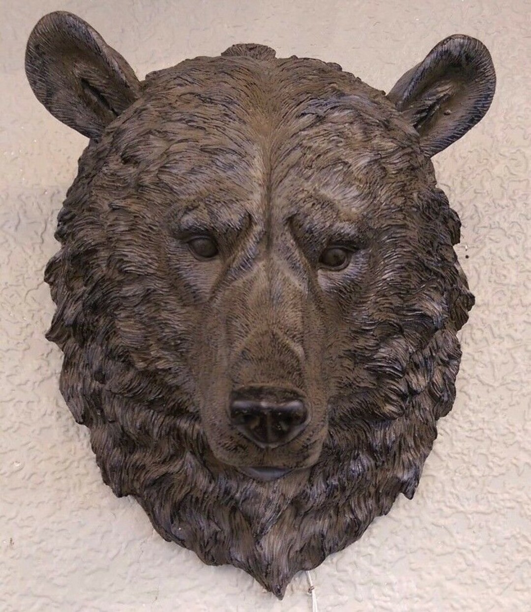 Bear Head Wall Bust Brown Grizzly Bear Resin Head, Wall Mounted Bear ...