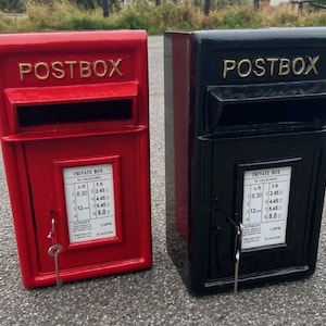 Cast Iron Letter Box Royal Mail Post Office Wall Box Vintage Style RED ...