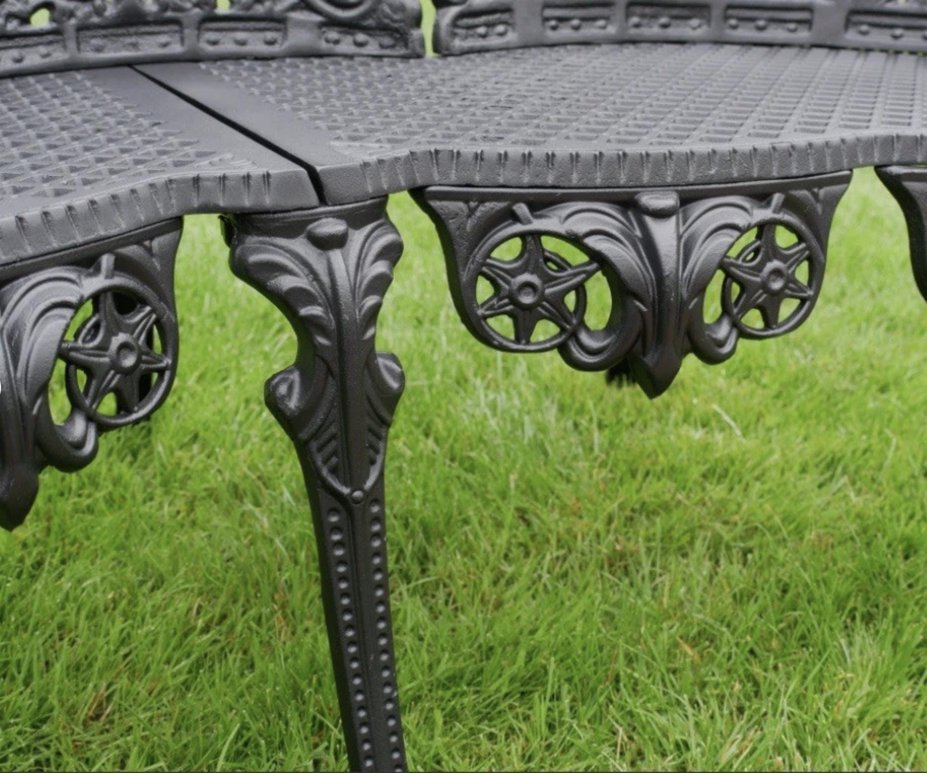 Black Antique Style Garden Bench Metal Black Furniture Park Nostalgic ...
