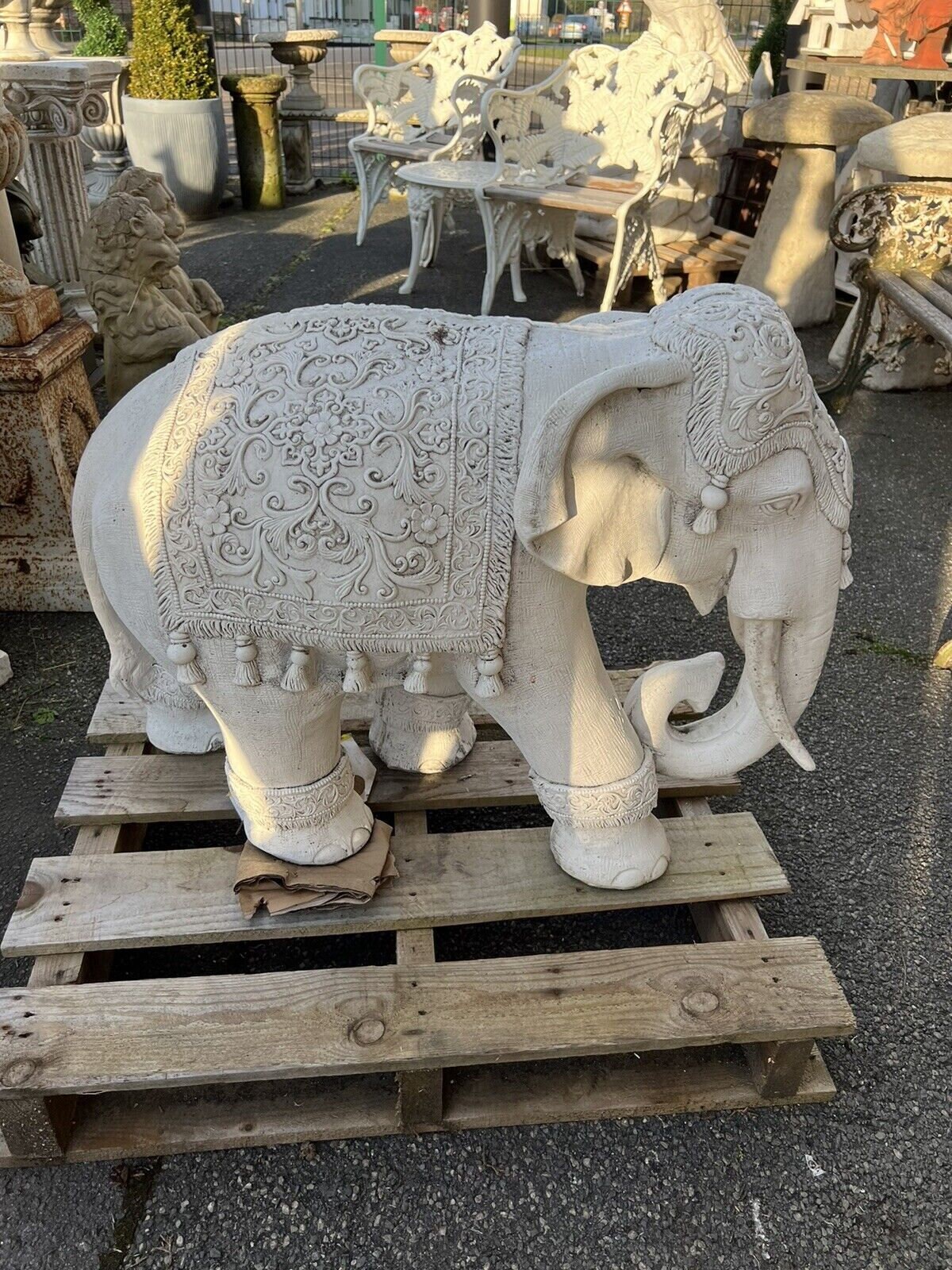 Stone Elephant Statue White Elephant Figure Large Elephant - Etsy
