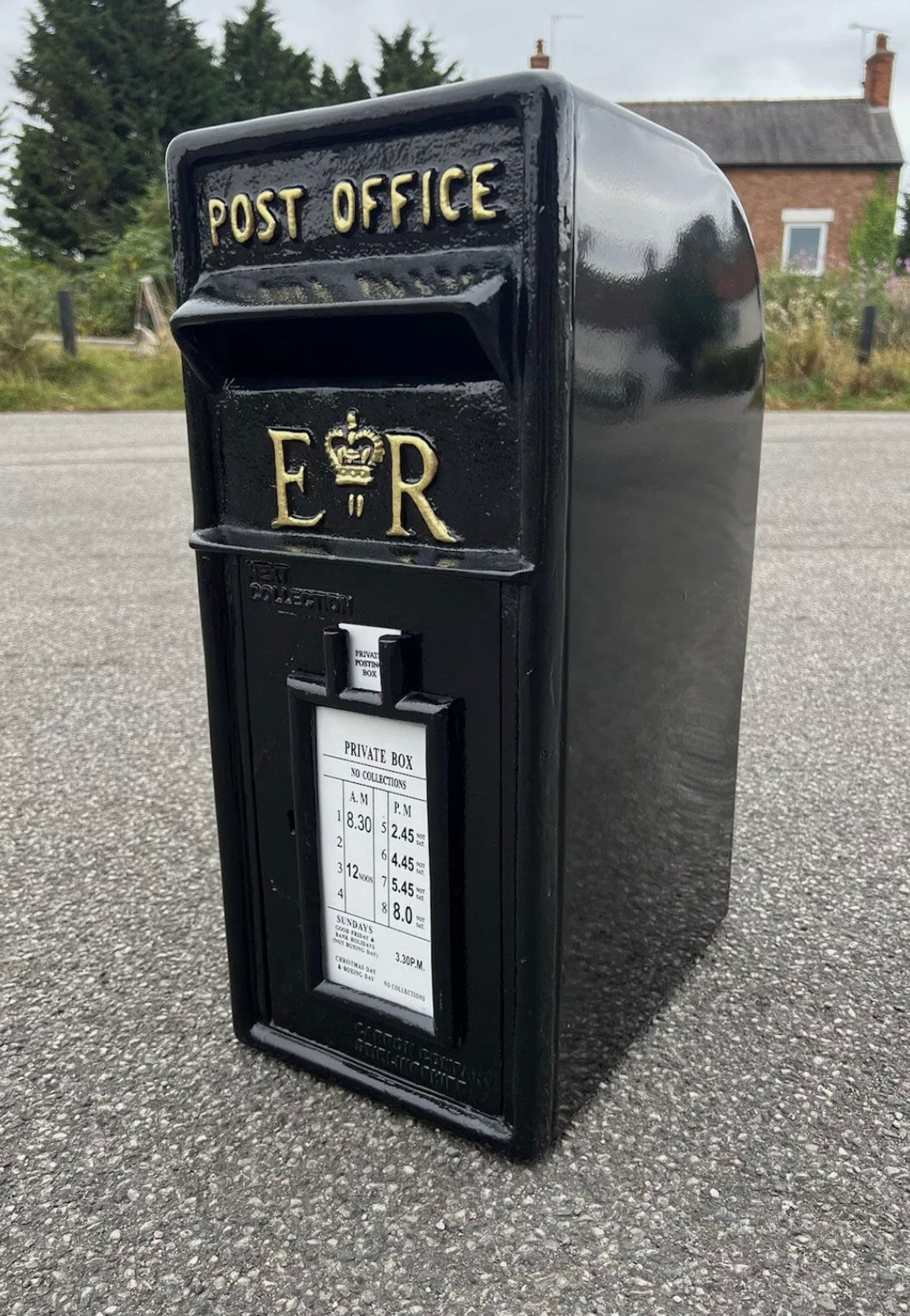 Cast Iron ER Post Box - Black British Mailbox, Royal Mail Style - Etsy