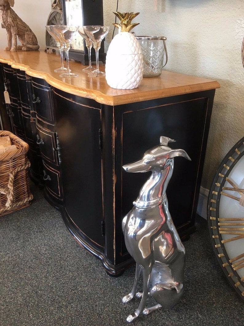 Aluminium Whippet Sitting Greyhound Whippet Silver Finish | Etsy