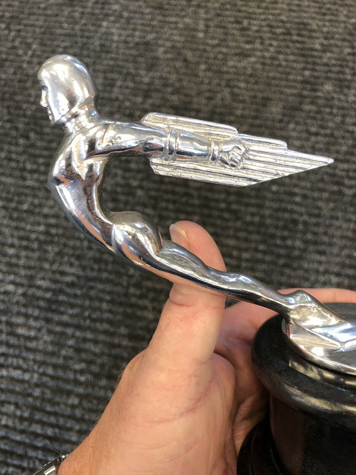 Rocket Man Mascot Bonnet Hood Ornament Art Deco Style Rocketeer on ...