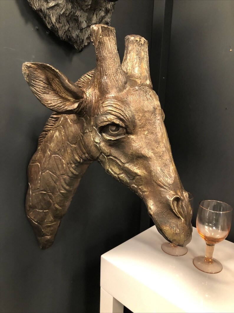 Giraffe Bust Head Wall Art Giraffe Resin Bronze Effect Wall Bust ...