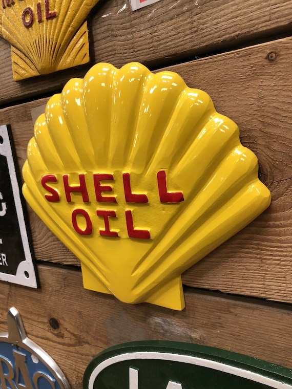 Shell Sign Vintage Shell Logo Cast Metal Sign Garage Sign | Etsy