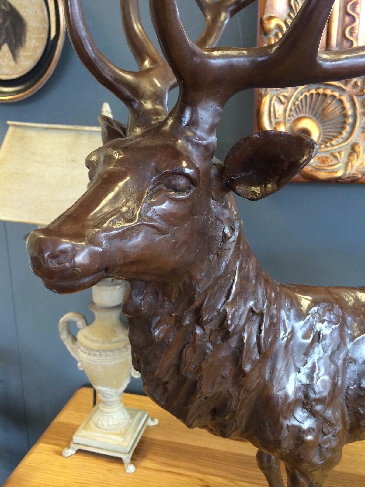 Bronze Stag Sculpture Real Bronze Stag Large Red Deer Figure - Etsy