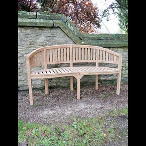 Teak Wood Garden Bench Wooden Brown Furniture Park Nostalgic Garden - Etsy