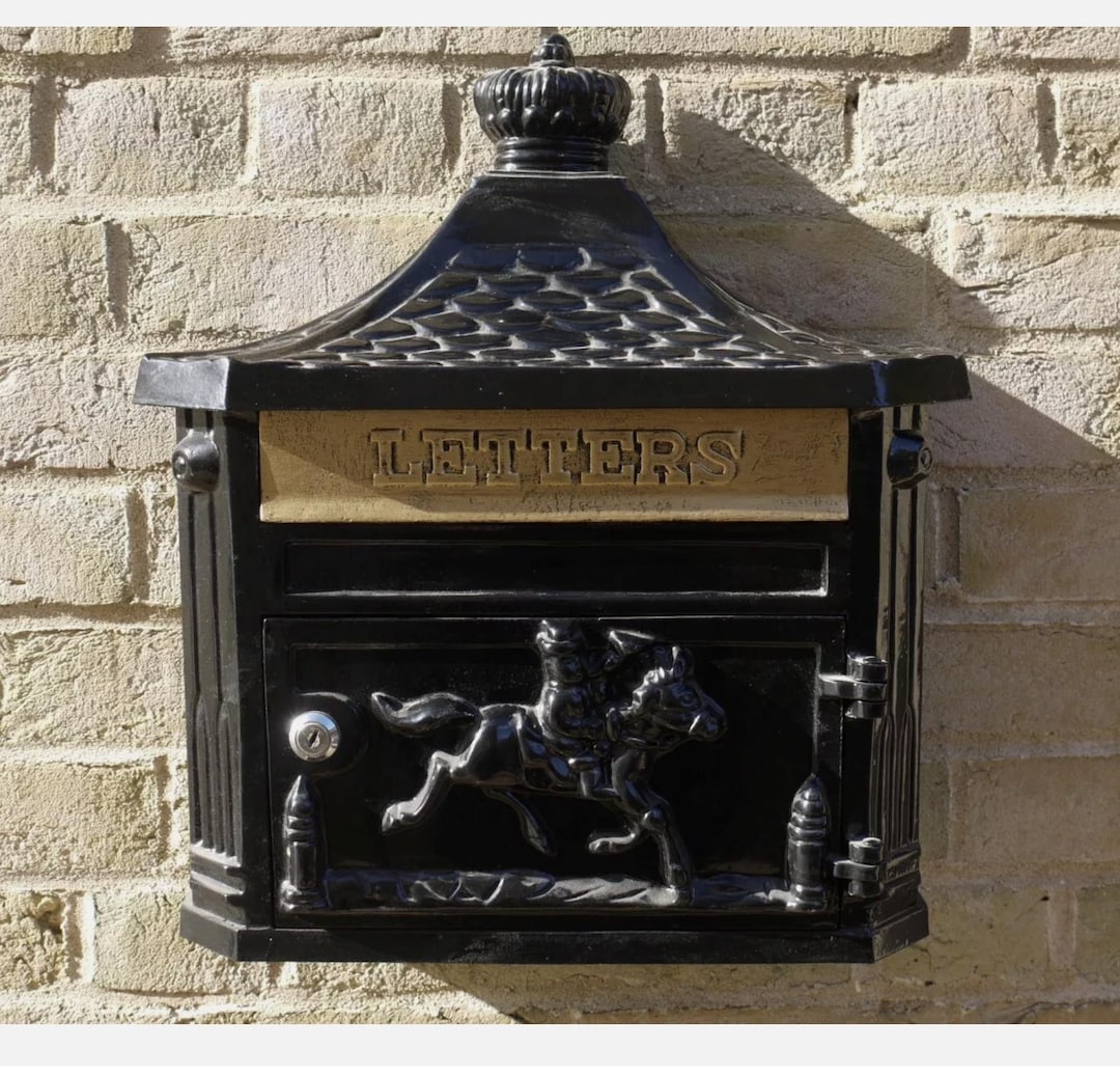Black Wall Post Box Wall Mounted Aluminium Black Wall Mail Box - Etsy
