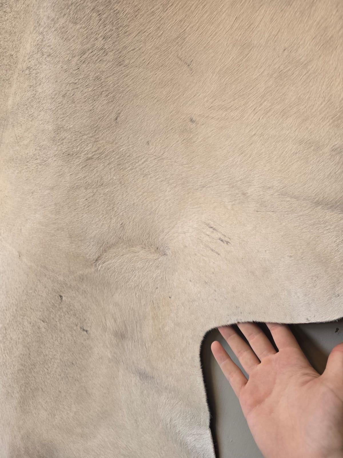 Genuine Cow Hide Rug White and Grey PK Scorch Mark LARGE Carpet Rug ...
