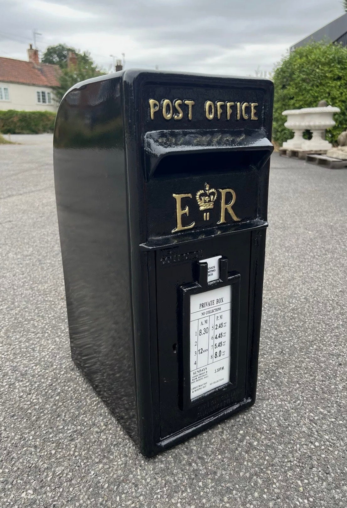 Cast Iron ER Post Box - Black British Mailbox, Royal Mail Style - Etsy