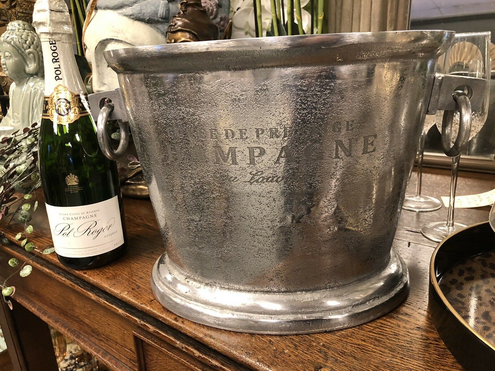 Champagne Cooler Large Aluminium Cooler Loop Handles Wine - Etsy