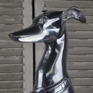 Aluminium Whippet Sitting Greyhound Whippet Silver Finish Ornament ...