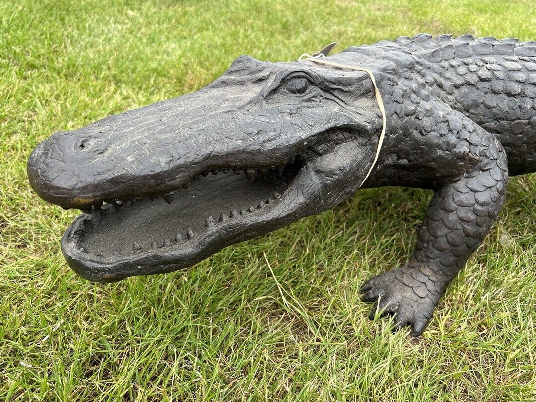 Bronze Crocodile Sculpture Large Garden Statue Poolside Figure Reptile ...