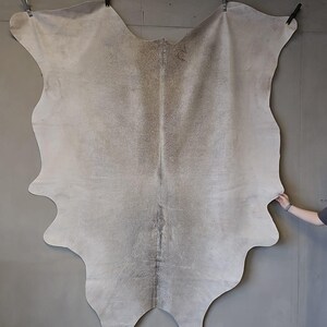 Genuine Cow Hide Rug White and Grey PK Scorch Mark LARGE Carpet Rug ...