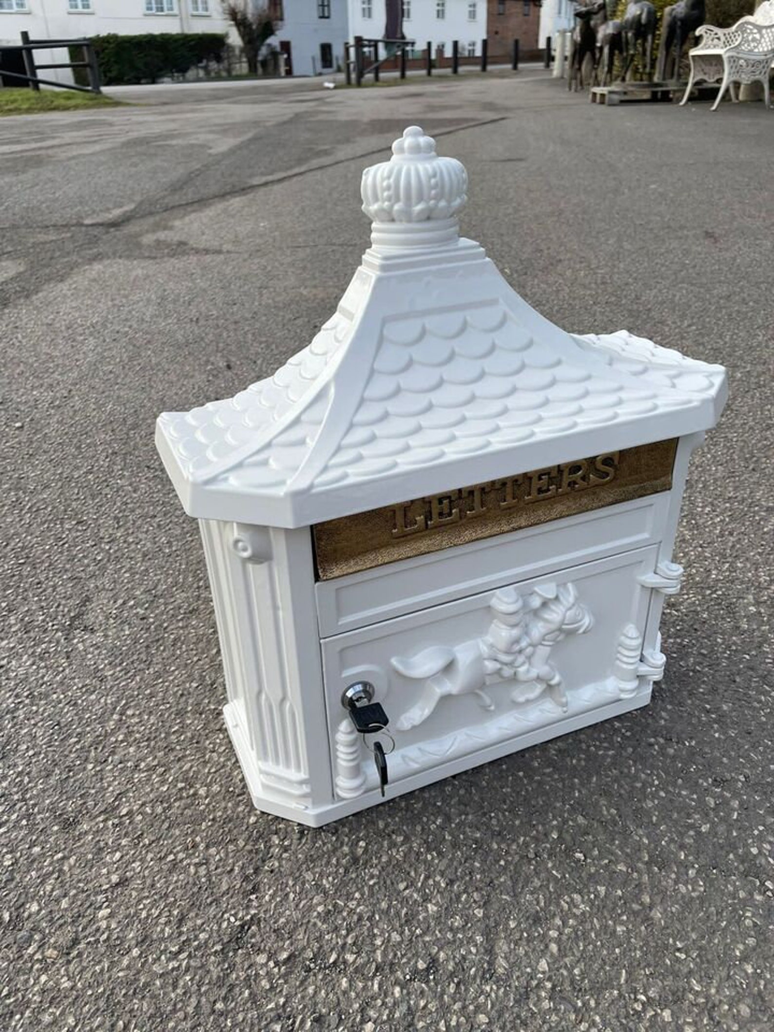 White Wall Post Box Wall Mounted Aluminium White Wall Mail Letter Box ...