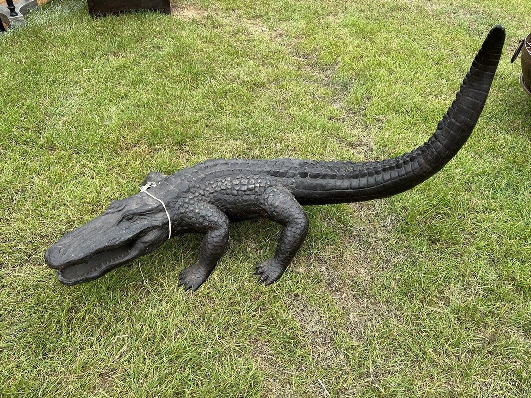 Bronze Crocodile Sculpture Large Garden Statue Poolside Figure - Etsy