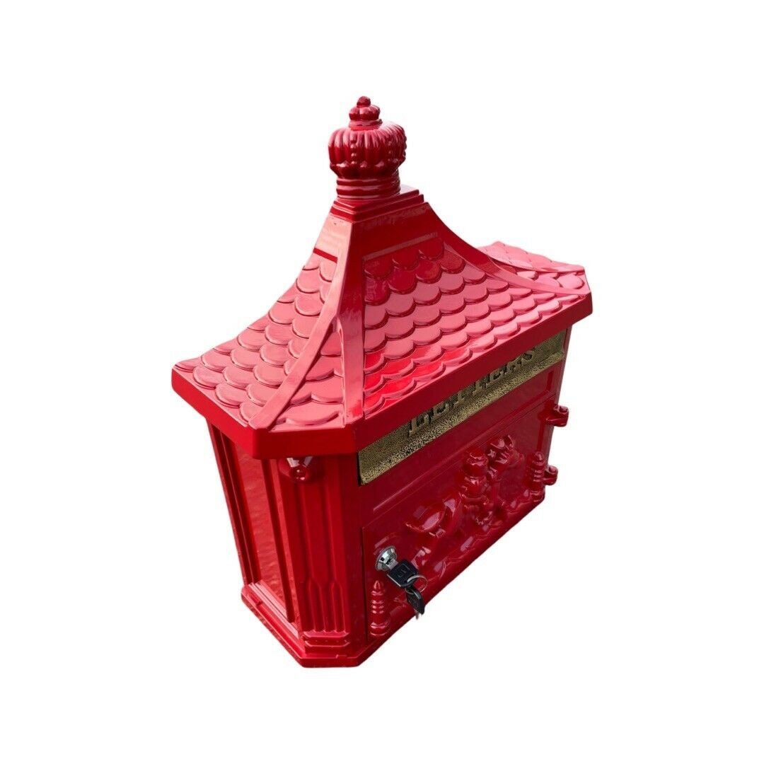Red Wall Post Box Wall Mounted Aluminium Red Wall Mail Box - Etsy