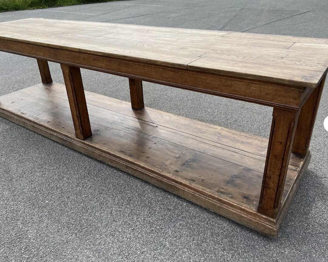 Huge Antique English Oak Library Banquet Table 10ft Desk Movie Prop ...