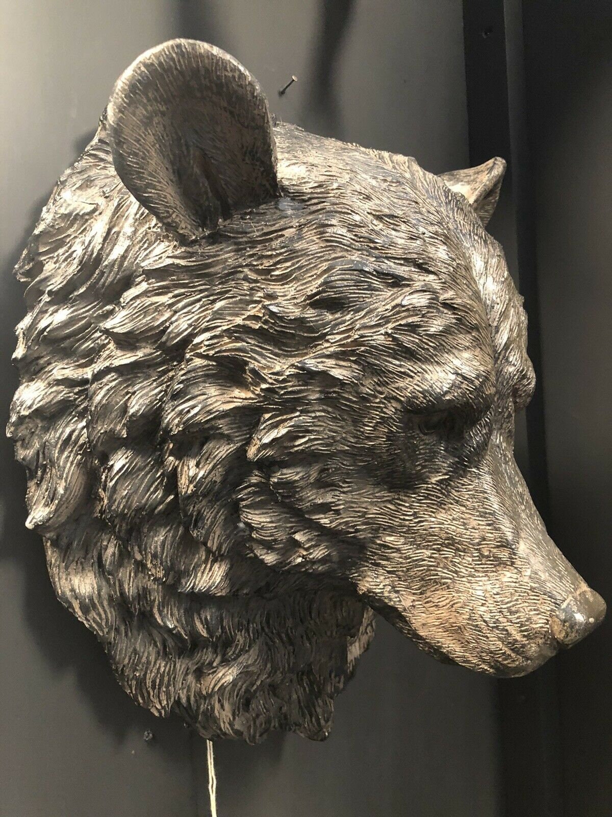 Bear Head Wall Bust Brown Grizzly Bear Resin Head, Wall Mounted Bear ...