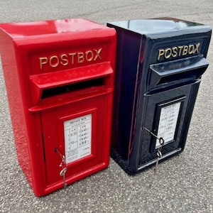 Cast Iron Letter Box Royal Mail Post Office Wall Box Vintage Style RED ...