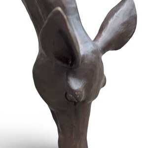 Bronze Fawn Baby Deer Grazing Garden Sculpture Roe Deer Fawn Statue ...