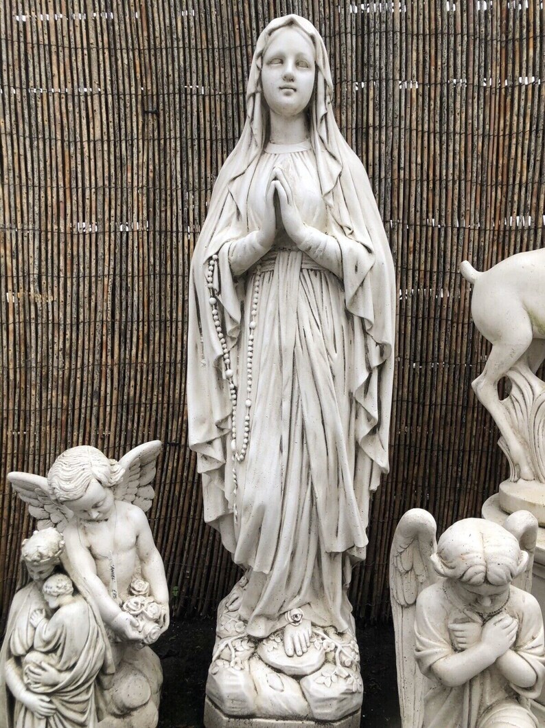 Large Stone Statue of Virgin Mary Big Sculpture of Mother Mary - Etsy