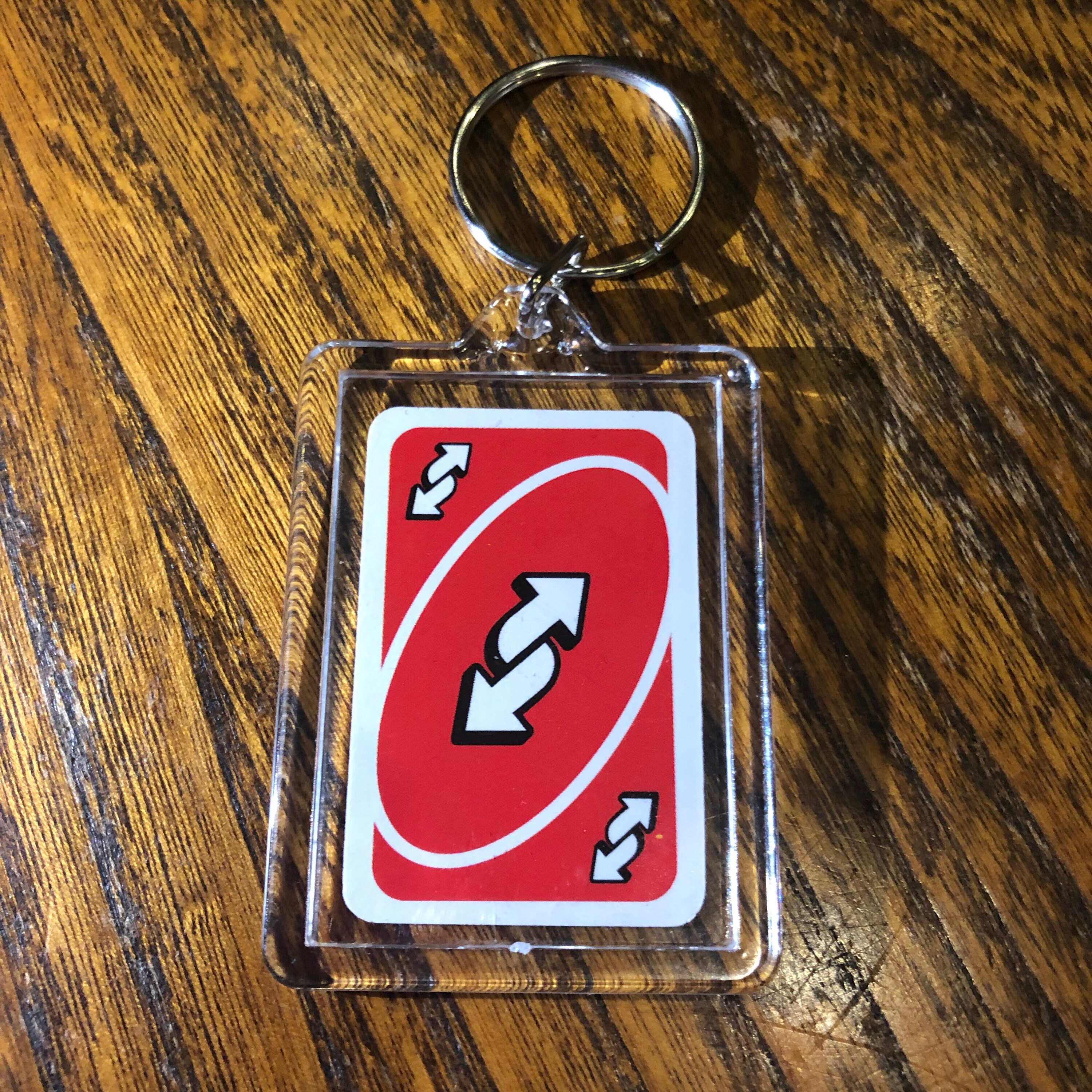 UNO reverso Card Keyring. in Four Colour Options. Yellow | Etsy UK