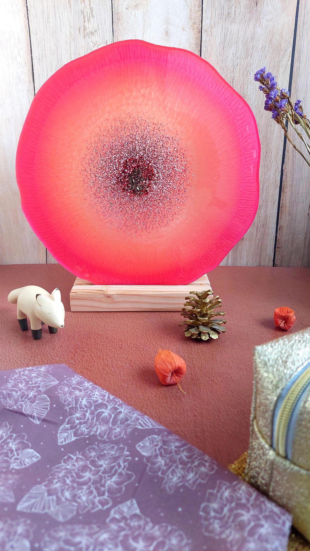 Pink Large Round Geode Resin Tray - Etsy